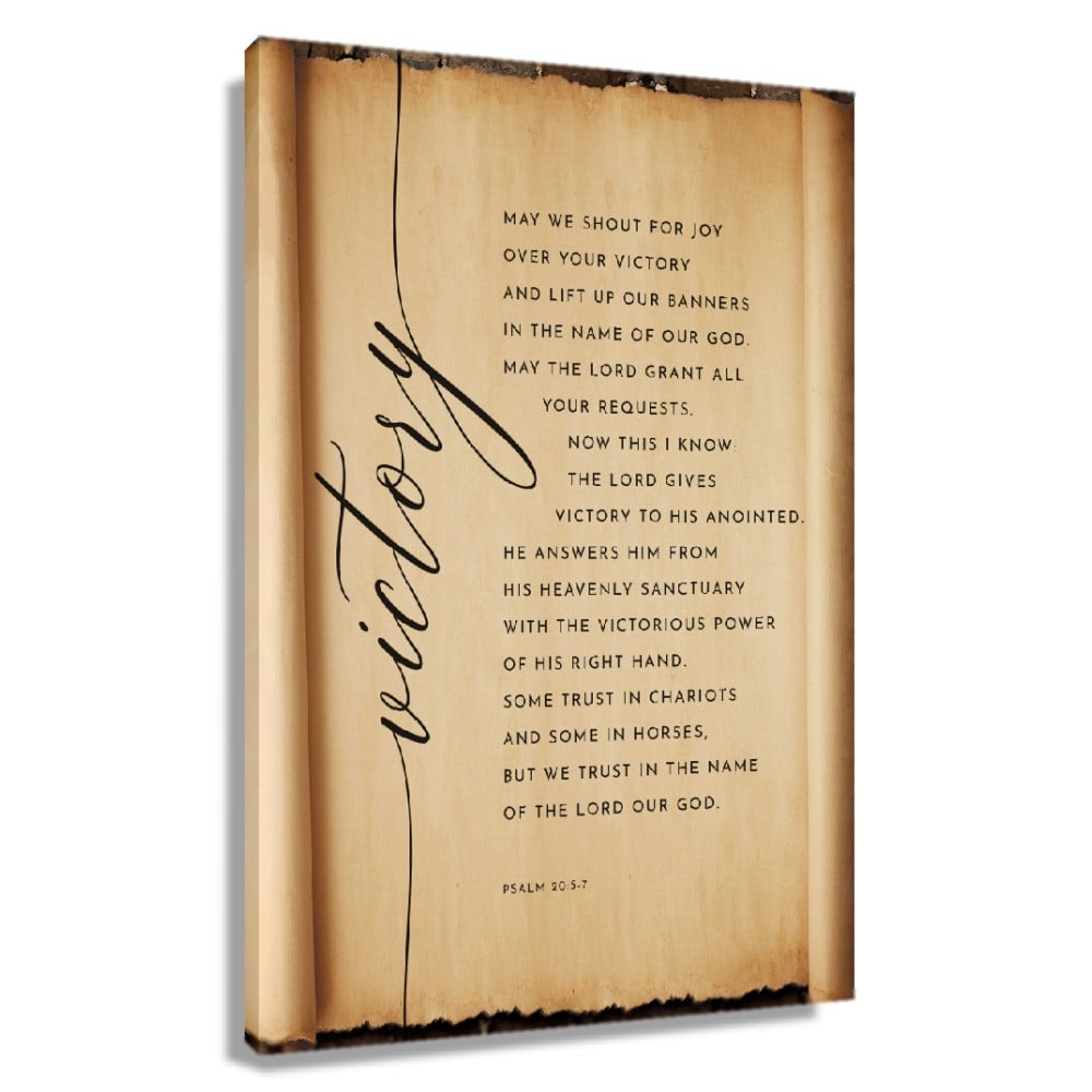 Vintage Psalm 20 5-7 Wall Art Bible Verse Posters Canvas Wall ...