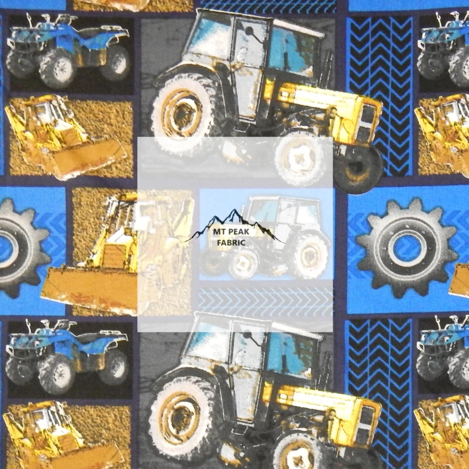 Holland Tractors Blue Cotton Fabric - Walmart.com
