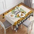 Happy Summer Sunflower Leaves Table Cloth 52x70in, Waterproof Rectangle ...