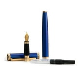 BEILUNER Blue Fountain Pen,Stunning Luxury Pen,24K Gilded Nib(Medium ...