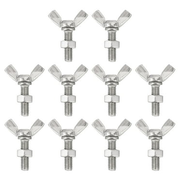 10pack M8-1.25x20mm Wing Butterfly Screws Bolts, 304 Stainless Steel ...