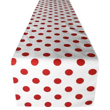 Cotton Print Table Runner Polka Dots White on Black - Walmart.com