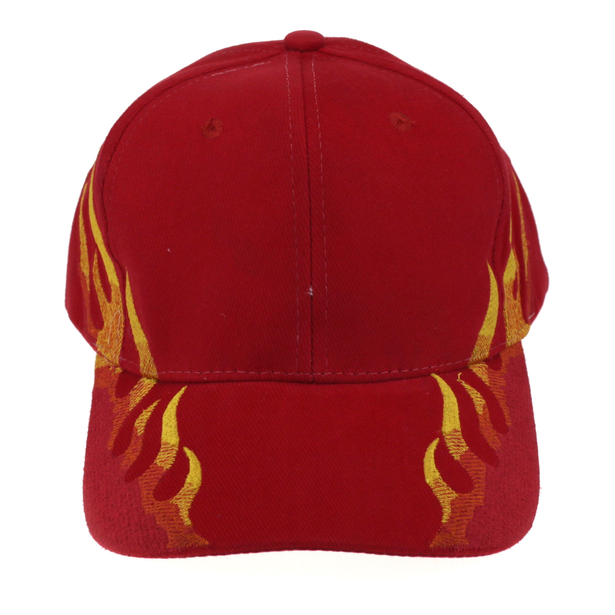 Mens Race Car Embroidery Flaming Racing Baseball Cap Red - Walmart.com