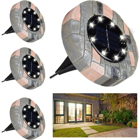 HEIBIN Solar Lights 4 Pack Solar Lights Outdoor Garden Outdoor Ground 8 ...