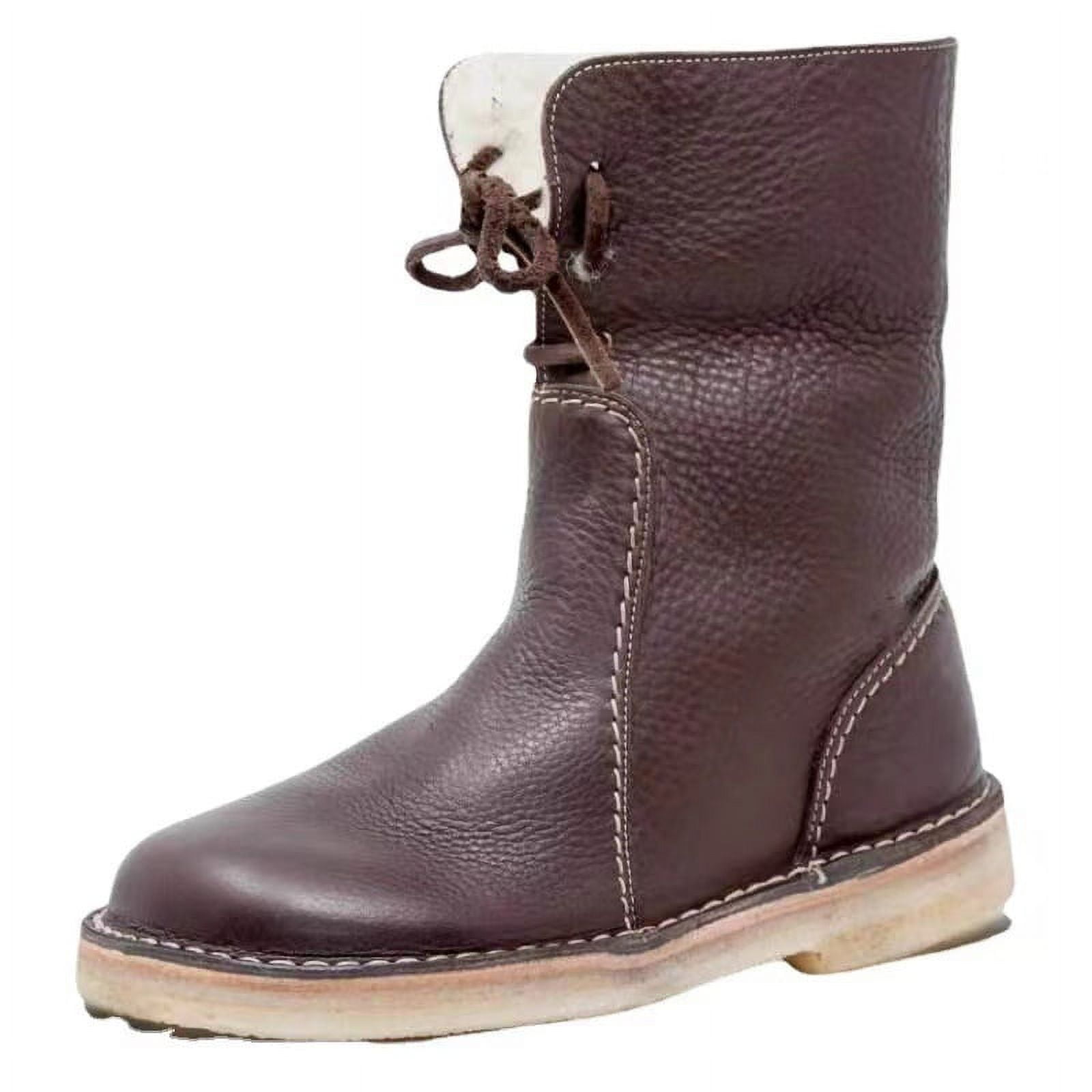 Botas de nieve de media pantorrilla para mujer, de tacón bajo, punta ...