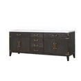 Brown Oak Double Bath Vanity 84in. X 22in. With White Quartz - Interior ...