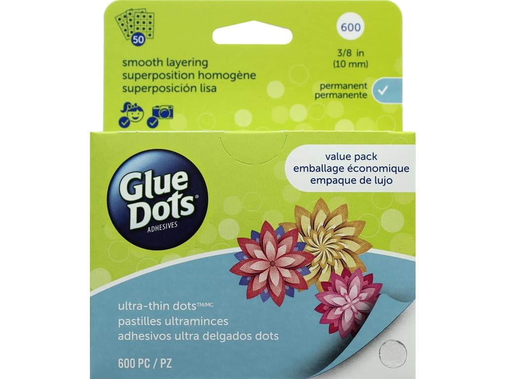 Glue Dots Ultra Thin 3/8" Dots Value Pack 600pc - Walmart.com