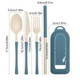 Blue Wheat Straw Cutlery Set, Portable Outdoor Fork Spoon and Straw for ...