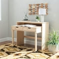 Linon Callie Extendable Wood Console Desk with Drawers, Natural ...