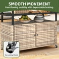 Uforic XL Outdoor Storage Cabinet and Grill Cart with Wheels, Black ...