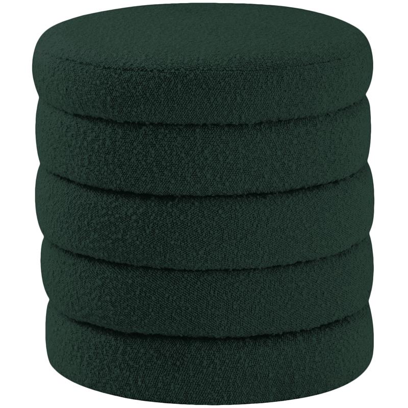 Meridian Furniture Aphia Green Boucle Fabric Ottoman/Stool - Walmart.com