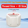 1/2In NPT PVC Pipe End Cap Plug Fitting Adapter, 15Pcs White PVC Pipe ...