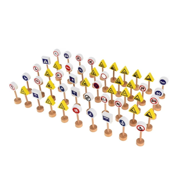 Toy Traffic Signs,Kids Wooden Street Signs Preschool Toys Street Road ...