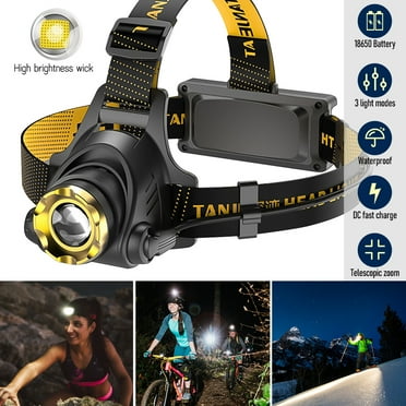 LED Rechargeable Headlamp, 150000LM Super Bright 3 Modes Headlights ...