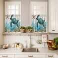 3 Piece Kitchen Curtains and Valances Set Teal Blue Turtle Cafe ...