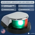 Five Oceans Marine LED Boat Navigation Lights - Bow Light, Red and ...