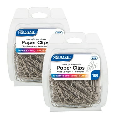Pen+Gear Jumbo Smooth Paper Clips, Silver, 100 Count - Walmart.com