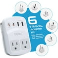 Ceptics World Travel Adapter Kit 2 USB-A, USB-C US Outlets, 20W/QC 18W ...