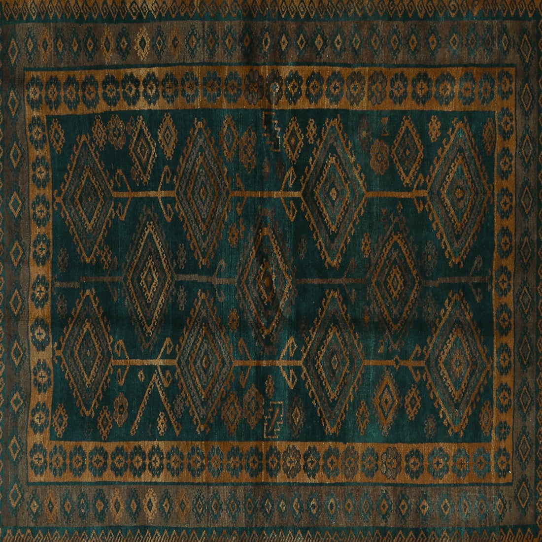 Ahgly Company Indoor Square Persian Turquoise Blue Traditional Area ...