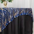 Efavormart 72"x72" Royal Blue Wave Embroidered Sequin Table Overlay ...