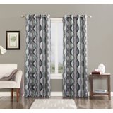 Sun Zero Deltona Ogee Watercolor Energy Efficient Grommet Curtain Panel ...
