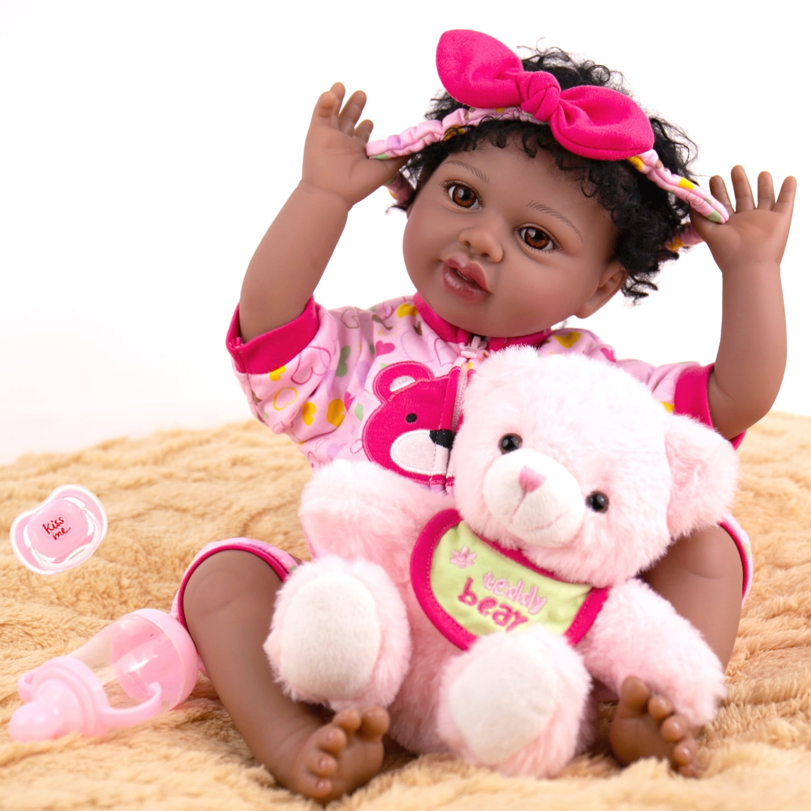 Buy Aori Reborn Baby Dolls Girl Black, 22 inch Realistic Newborn Baby ...