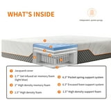 "ESHINE Queen 14"" Hybrid Mattress and Adjustable Bed Frame Set ...