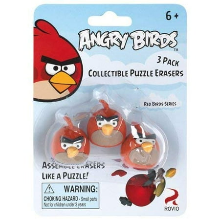 Angry Birds Red Bird Collectible Puzzle Erasers - 3 pack | Walmart Canada