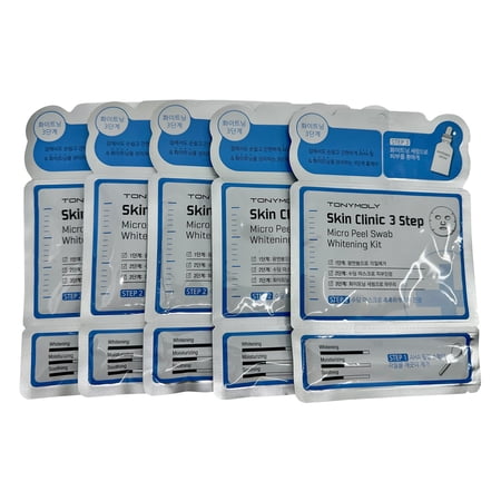 TonyMoly Skin Clinic 3 Step Micro Peel Swab Whitening Mask Set of 5 ...