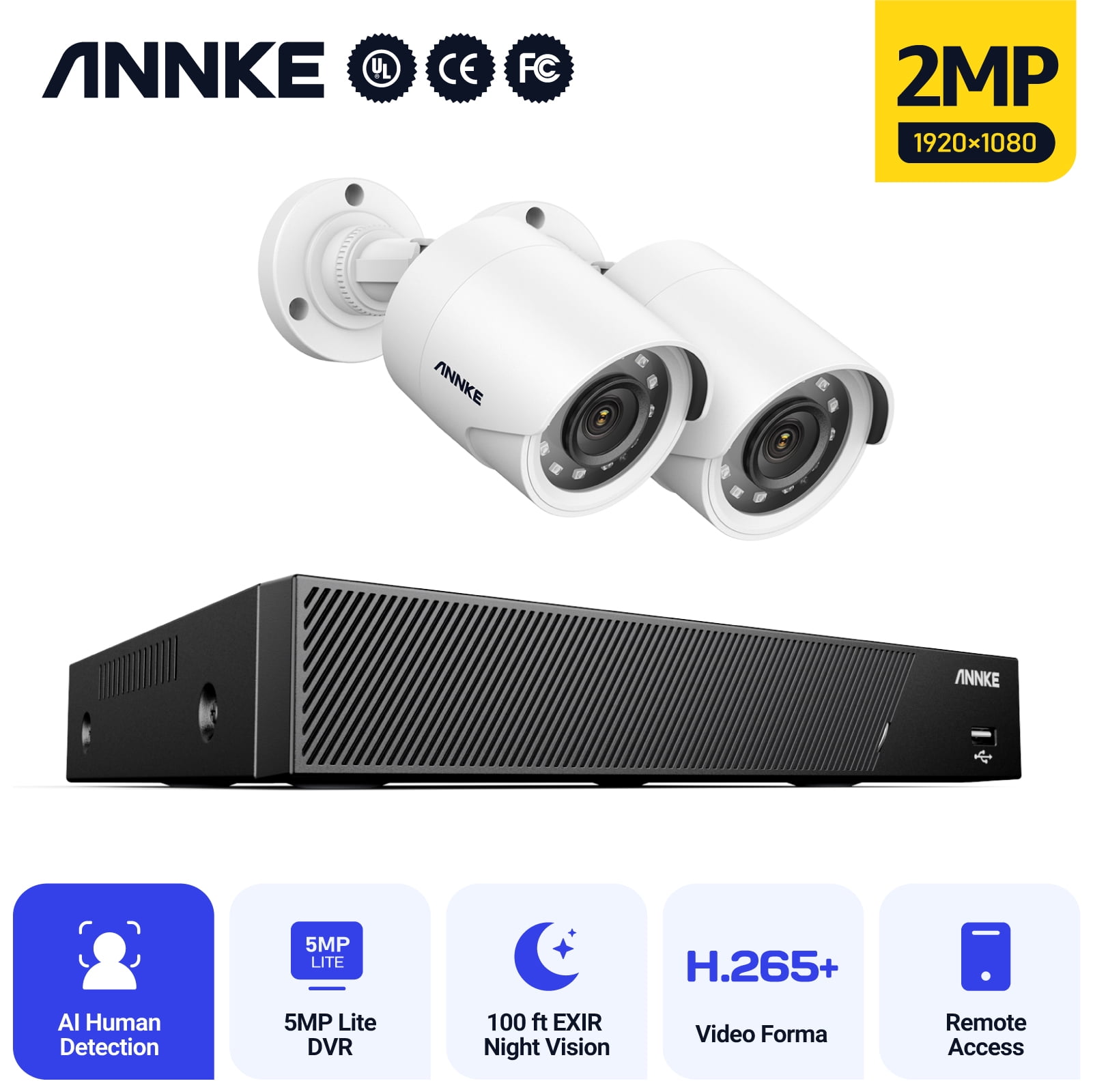 ANNKE 1080P Home Surveillance Security Camera System Outdoor, 8CH DVR ...