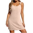 Dresses for Women Solid Color Sleeveless Side Slit Dress with Slightly ...