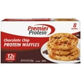 Premier Protein Frozen Chocolate Chip Protein Waffles, 9.87 oz Box, 8 ...