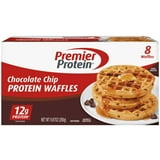 Premier Protein Frozen Chocolate Chip Protein Waffles, 9.87 oz Box, 8 ...