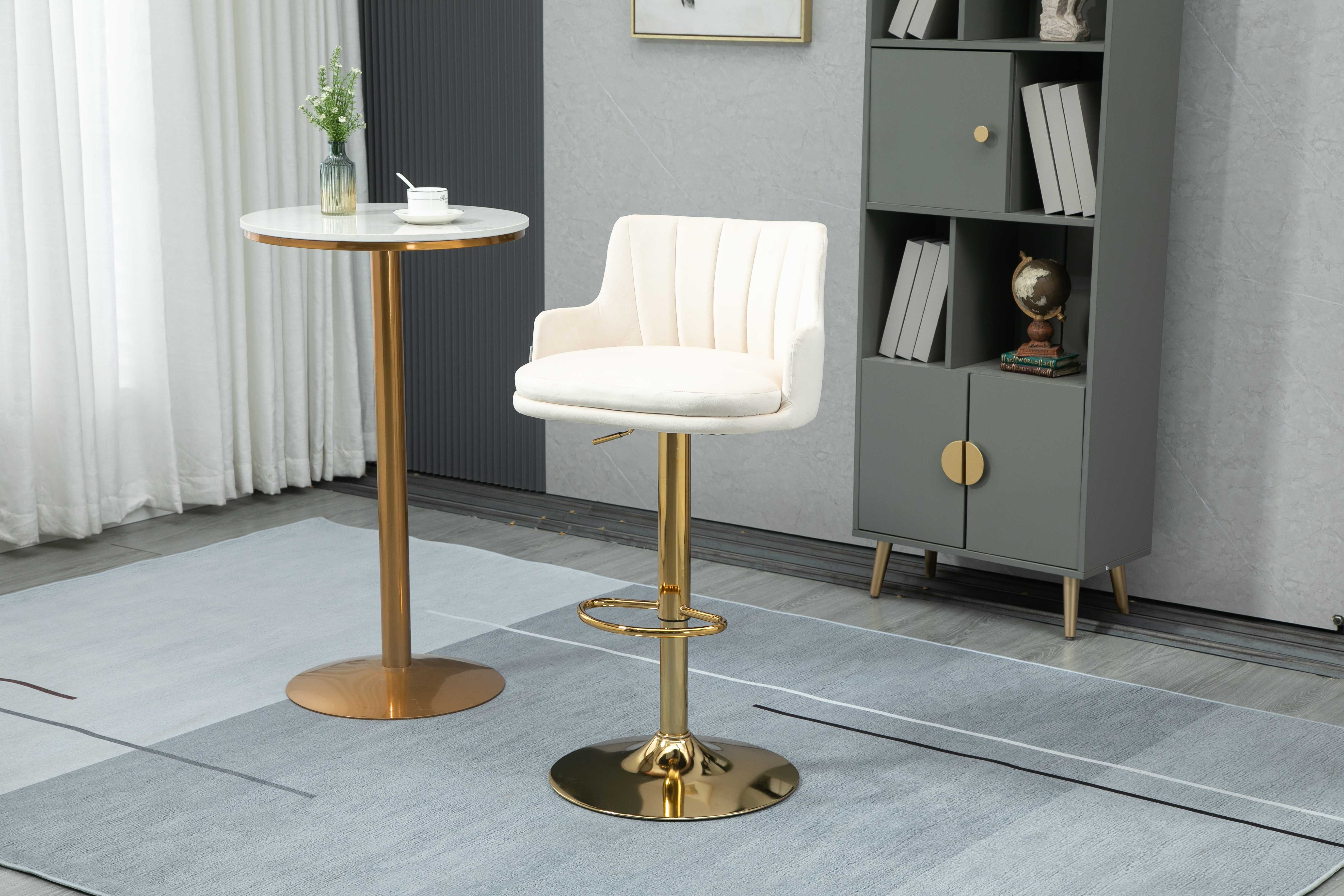 Swivel Shell Bar Stools with Metal Legs, Modern Height Adjustable ...