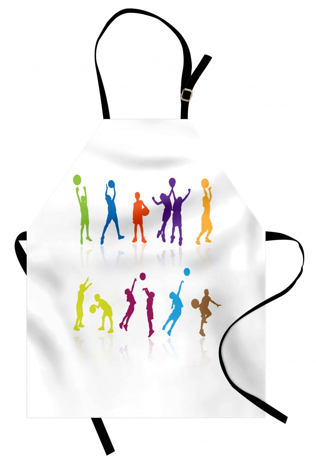 Youth Apron Colorful Silhouettes of Children Jumping and Playing ...