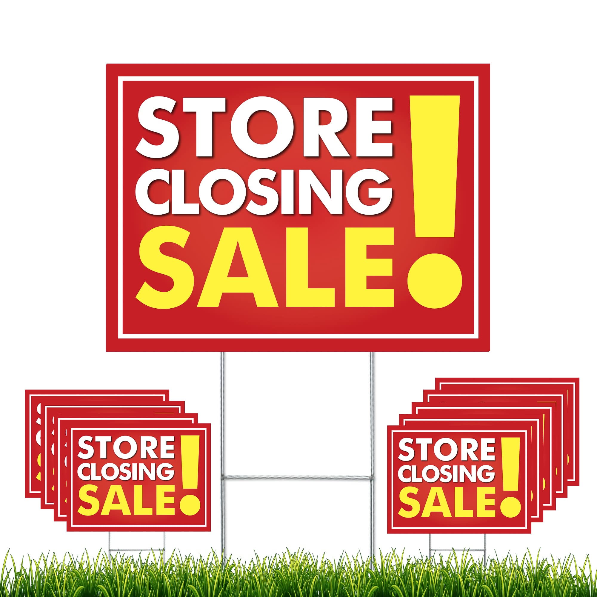 NEXT LEVEL SIGNS | Store Closing Sale Yard Signs | Double Sided 24 W x ...