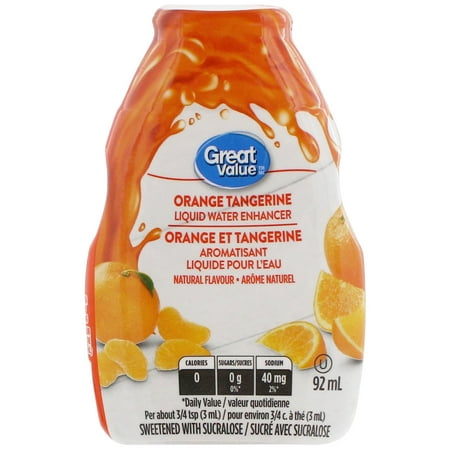 Great Value Orange Tangerine Value Size Liquid Water Enhancer, 92 ml ...
