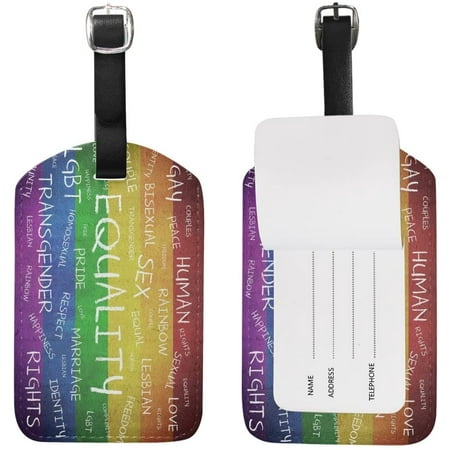 Equality LGBTQ Gay Luggage Tags PU Leather Suitcase Baggage Labels 2PCS ...