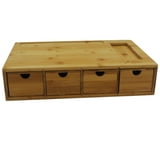 Chef Space Bamboo Kitchen Counter Chopping Board with Cooking Storage Trays - Walmart.com