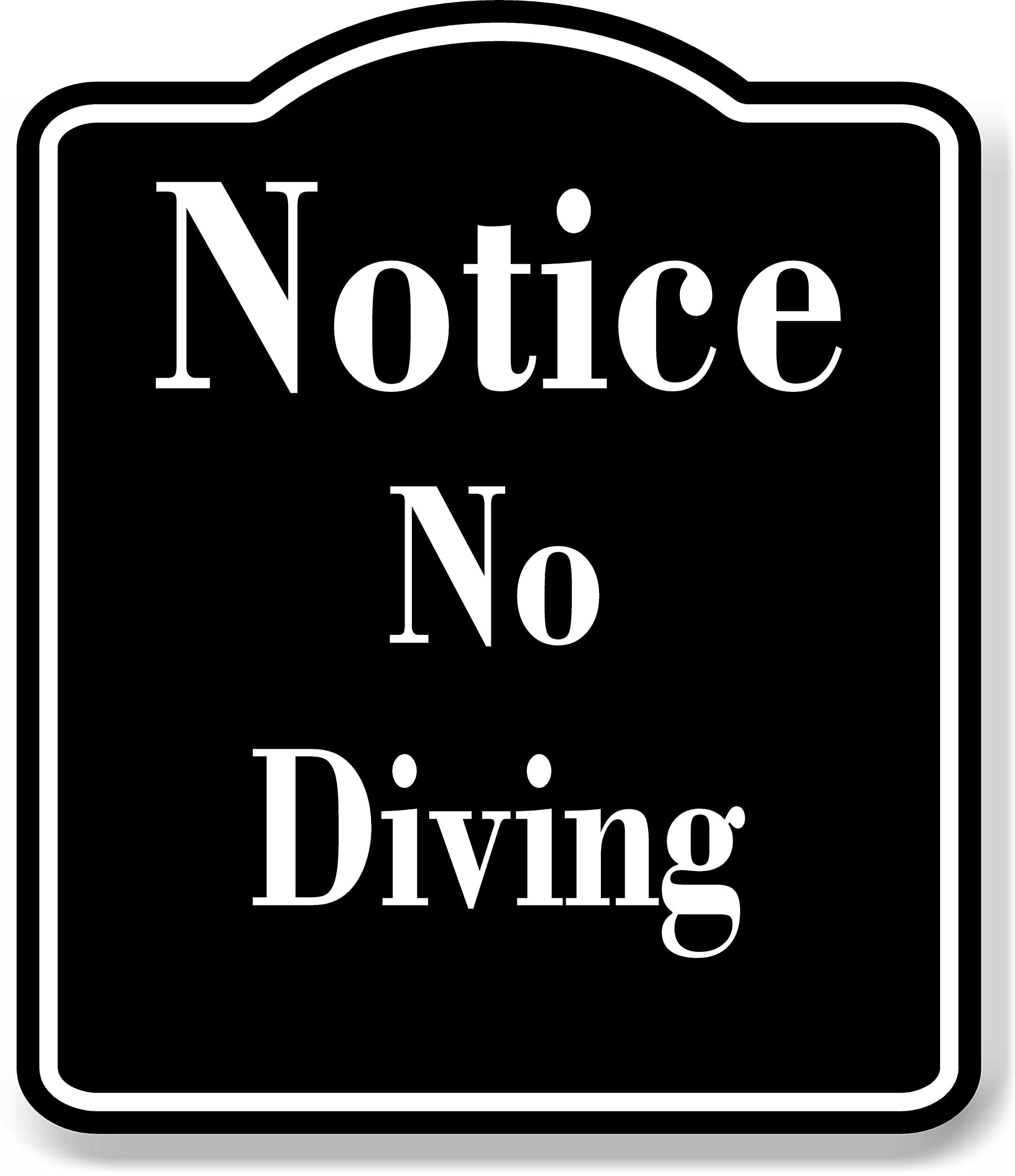 Notice No Diving Pool Swimming BLACK Aluminum Composite Sign - Walmart.com