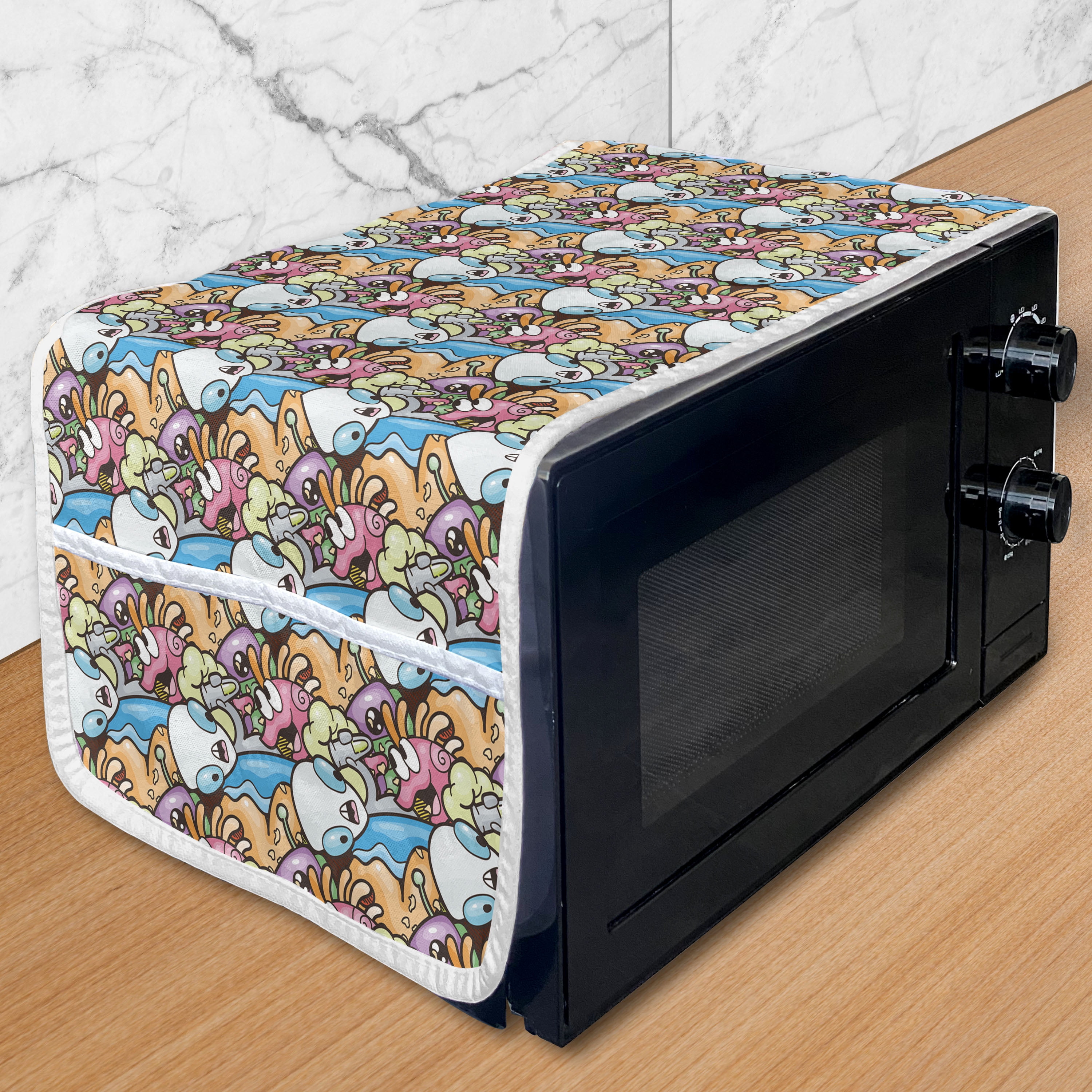 Alien Microwave Oven Cover, Repetitive Funny Layout of Humorous Graphic ...