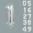 40 Inch Silver Number 1 Foil Balloon – Large Helium or Air Fill Mylar ...