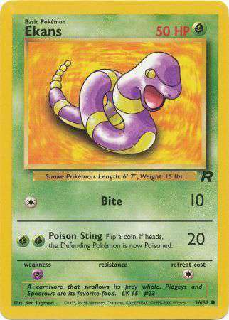 Pokemon Team Rocket Common Ekans #56 - Walmart.com
