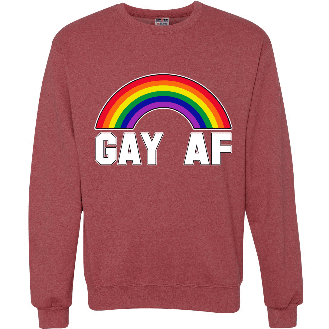 Wild Bobby Gay Af Cute Rainbow Lgbt Pride Crewneck Graphic Sweatshirt