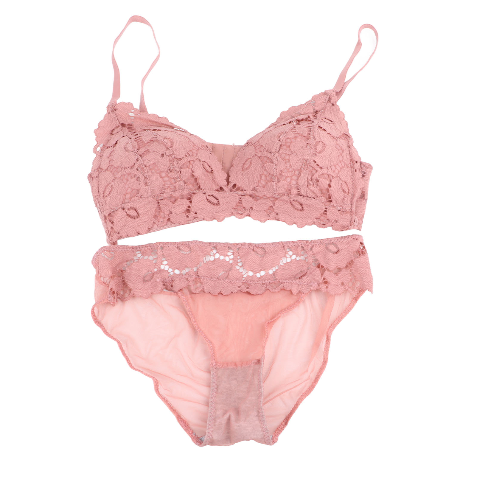 Lace Trim Wireless Lingerie Set Wireless Panties Set Perfect Wrap