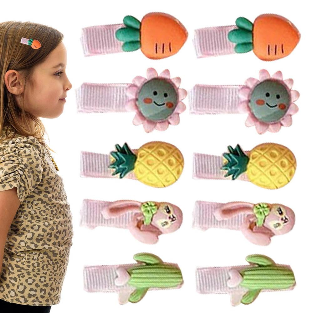 Tohuu Hair Clips for Kids Cartoon Hair Bang Clips with Cute Flowers ...