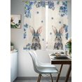 Easter Sheer Curtains 72 Inch Length 2 Panels Set, Spring Rabbit Blue ...