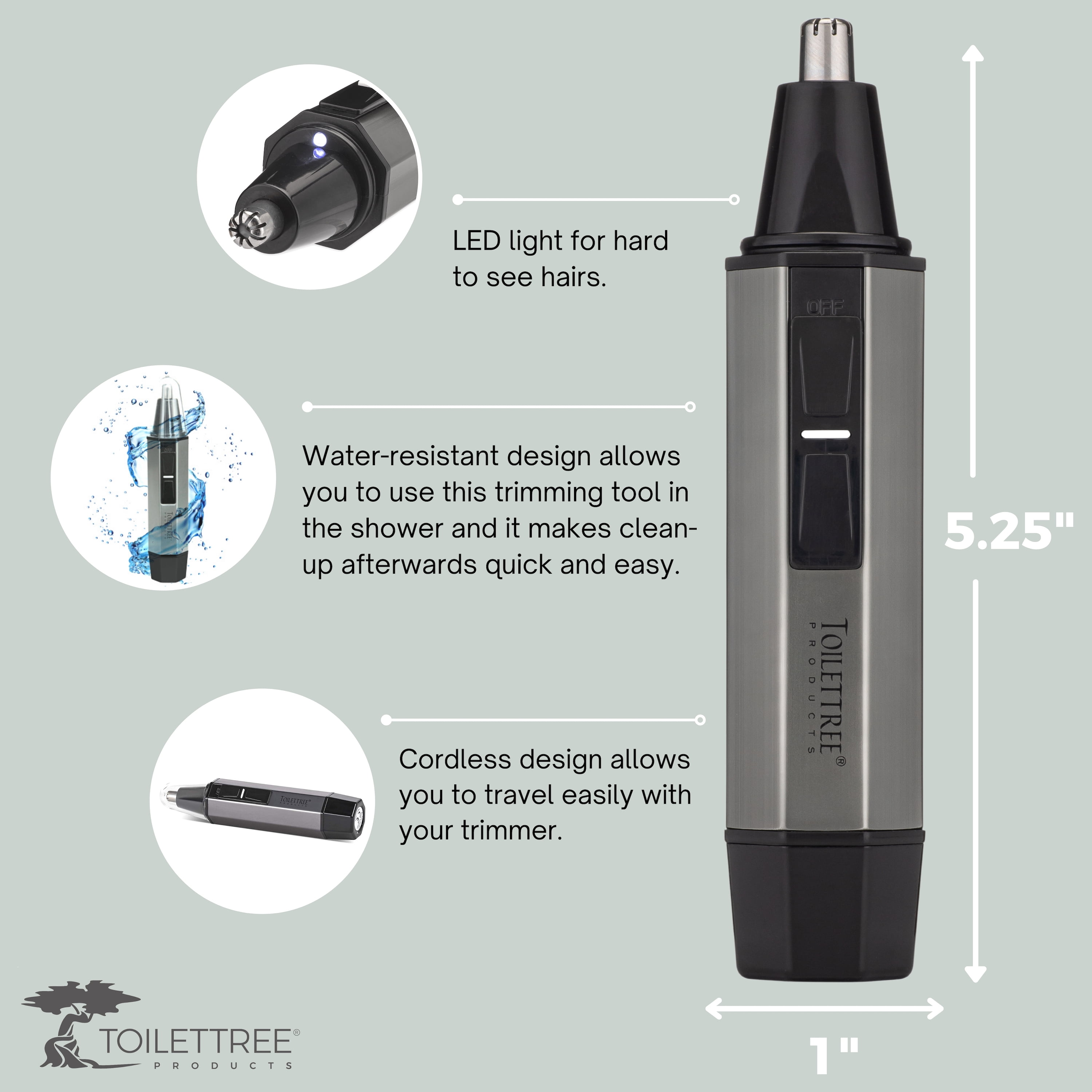 ToiletTree Products Water Resistant Heavy Duty Steel Nose Trimmer with ...