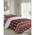 4 Piece Duvet Cover Set Full, Red Striped Vintage Tribal Soft ...