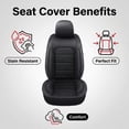 Car Seat Covers Full Set, 5 Seats Faux Leather&Fabric Front and Back ...